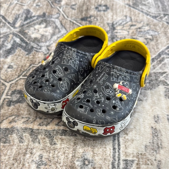 CROCS | Shoes | Crocs Black And Yellow Mickey Mouse Sandals With ...